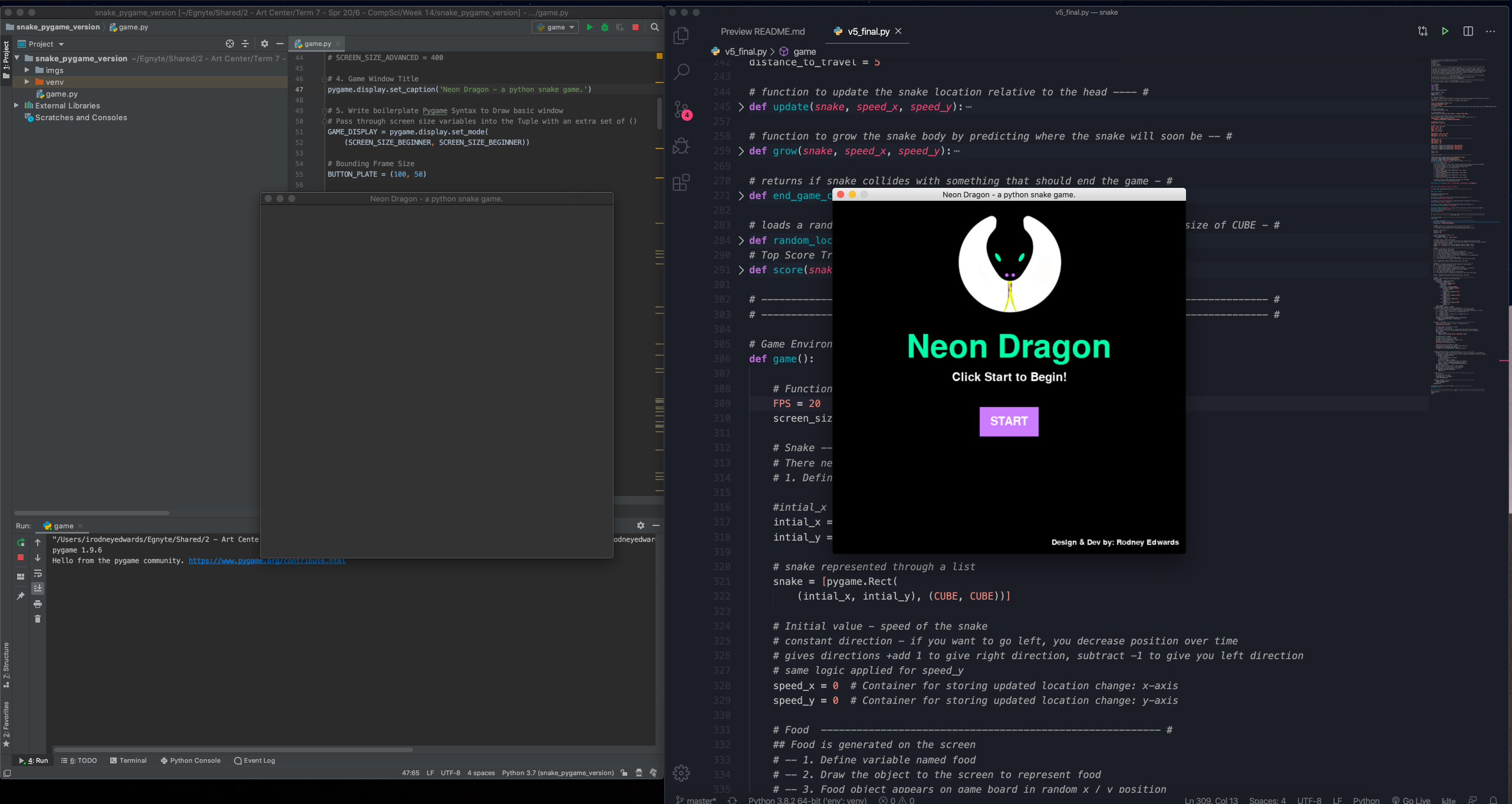 GitHub - irodneyedwards/snake: A rendition of the classic game Snake built in Python with PyGame.